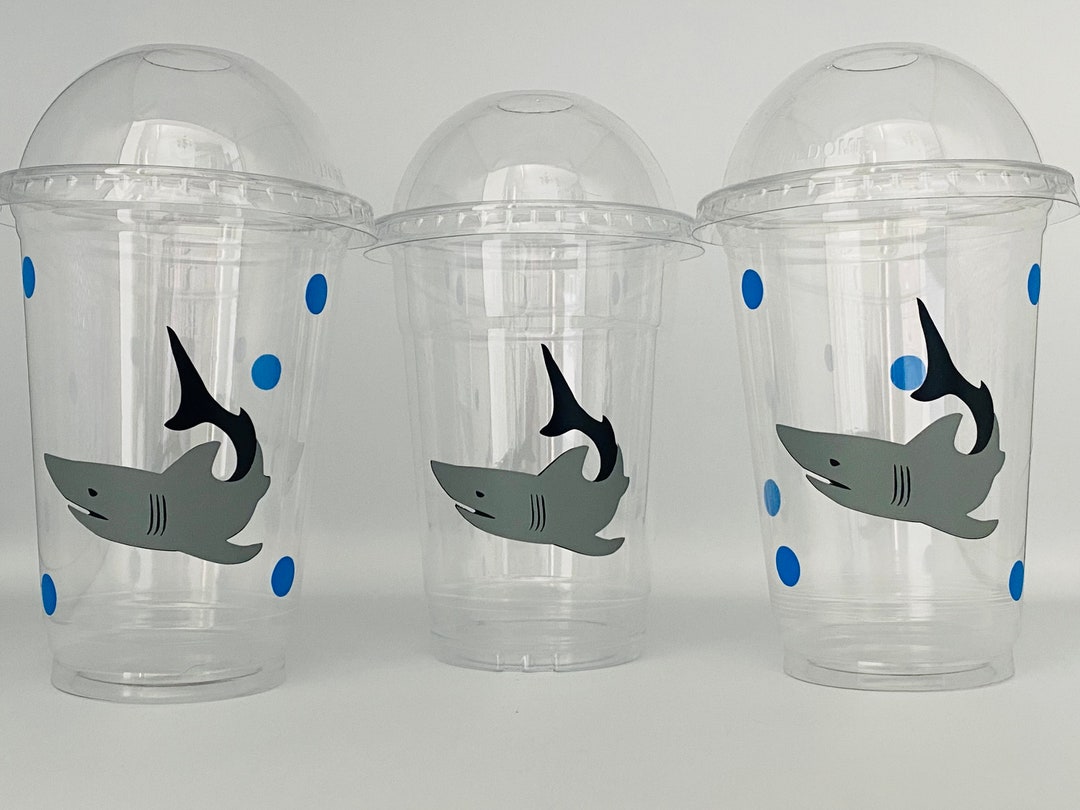 Shark Party Cups, Shark Birthday Party Cups, Shark and Mermaid Party ...