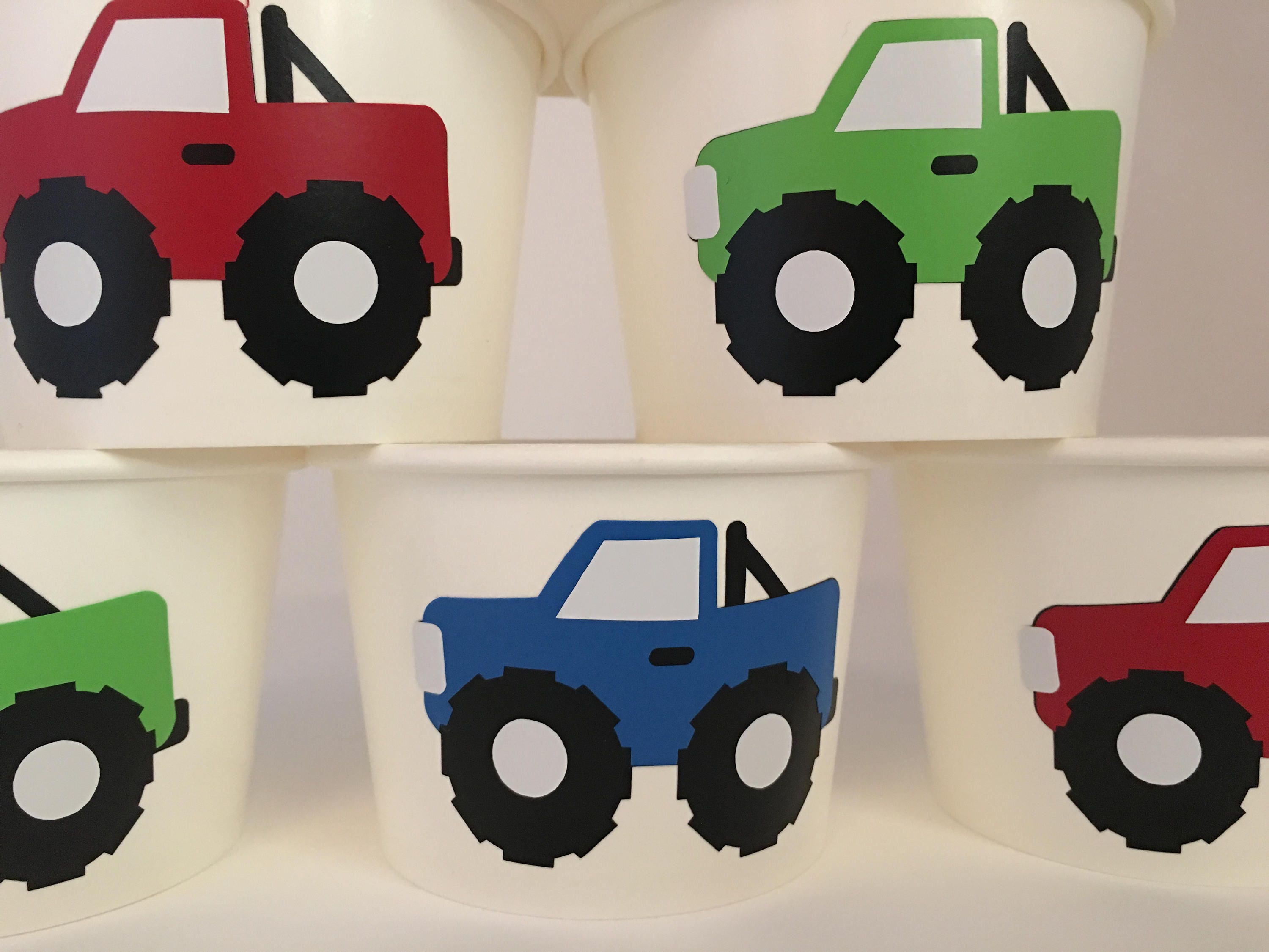 Monster Truck Party Snack Cups Monster Truck Birthday Party - Etsy
