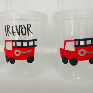 Fireman Party Cups, Firetruck Party Cups, Fireman Birthday Party ...