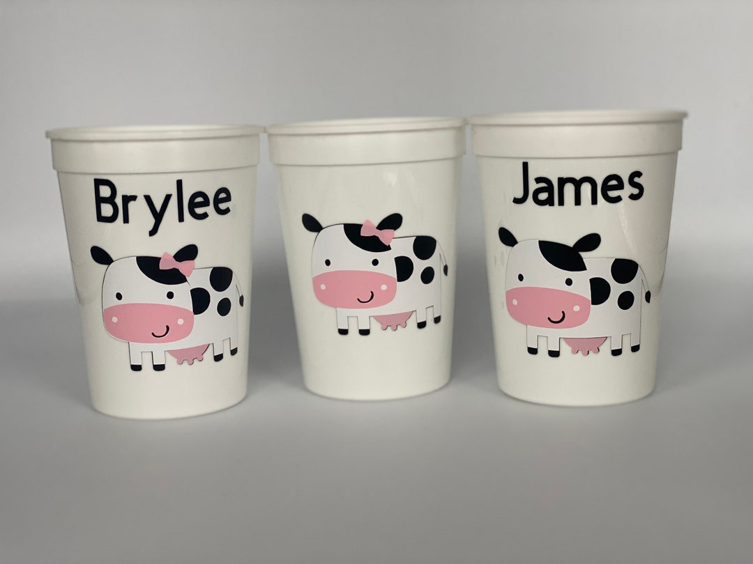 Cow Party Cups, Cow Reusable Party Cups, Cow Party Favors, Farm Animal ...