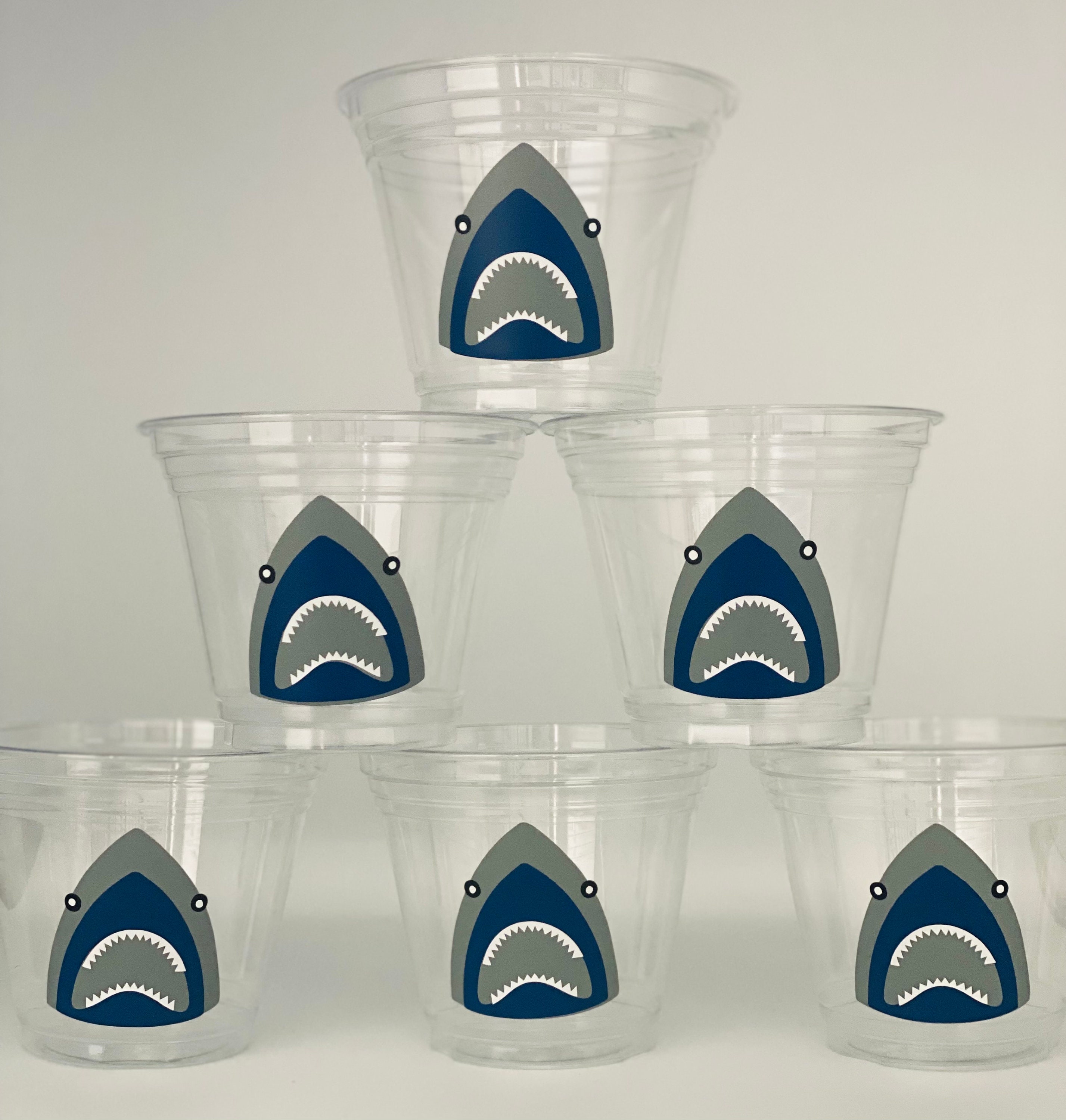 Shark Party Snack Cups, Shark Birthday Party Snack Cups, Shark Baby ...