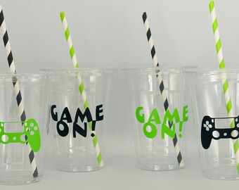 VIDEO GAME PARTY Cups Video Game Cups Video Game Party Cups Level up ...