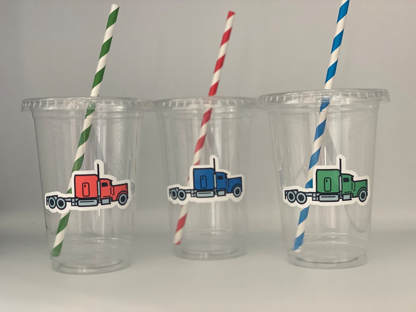 Semi Truck Party Cups Big Rig Party Cups 1st Birthday Work - Etsy