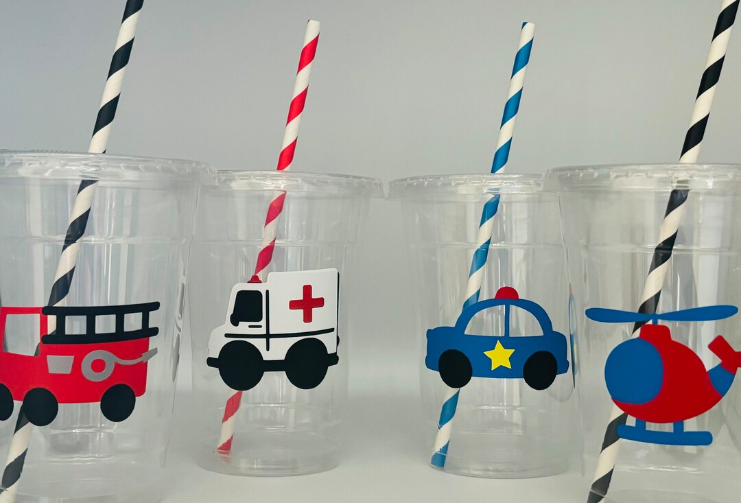 Emergency Party Cups, Emergency Vehicle Birthday Party, Cop Party Cups ...