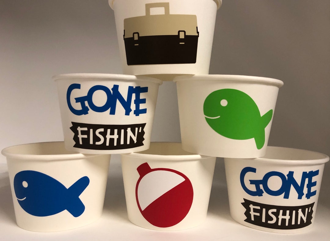 Fishing Party Snack Cups, Fishing Birthday Party Snack Cups, Fishing ...