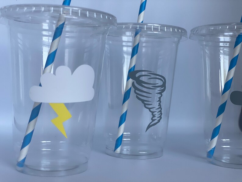 Tornado Party Cups Weather Birthday Party Thunder Lighting - Etsy