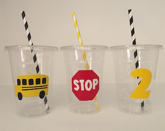 Traffic Light Cups Traffic Sign Cups Transportation Party School Bus ...
