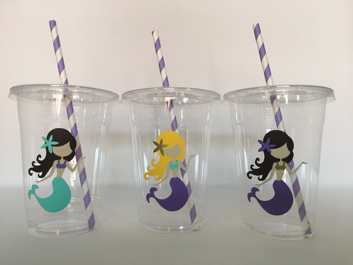 Mermaid Party Cups, Mermaid Birthday Party, Mermaid Baby Shower, Ocean ...