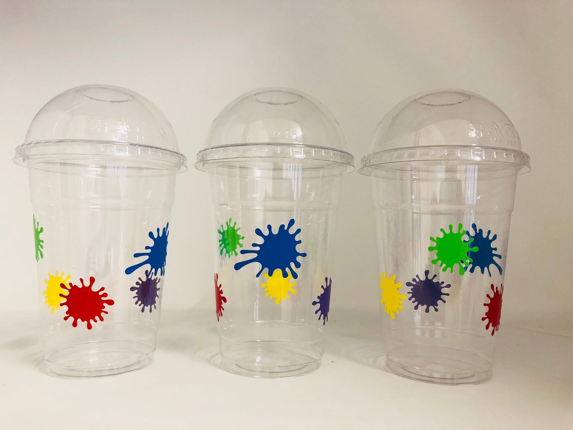 Paint Party Cups Paint Birthday Party Cups Art Party Cups | Etsy