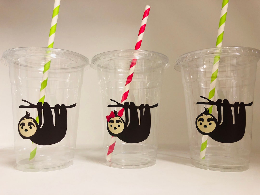 Sloth Party Cups, Sloth Birthday Party Cups, Sloth Baby Shower, Sloth ...