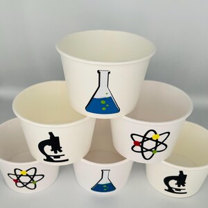Science Party Snack Cups, Mad Scientist Party Cups, Science Birthday ...