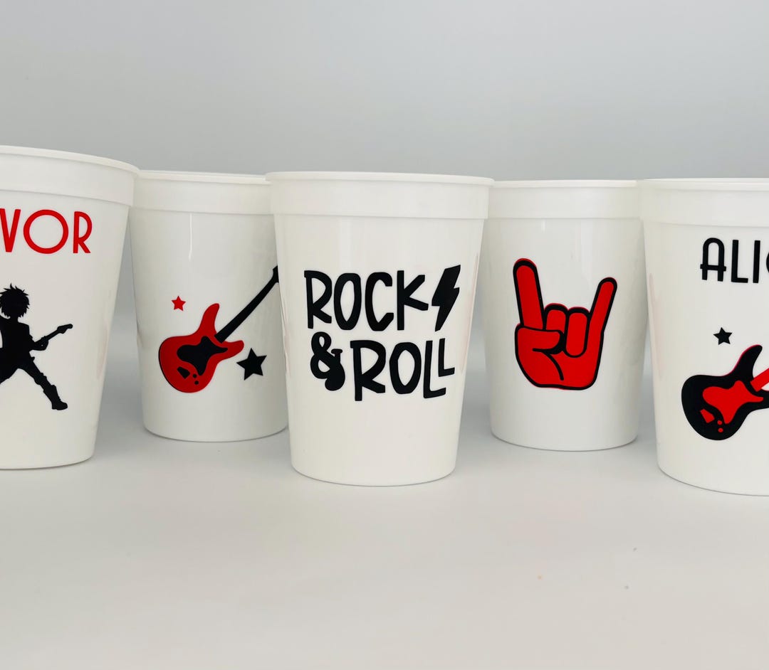 Rock Star Party Cups, Rockstar Party Cups, Rock Star Party Favors ...