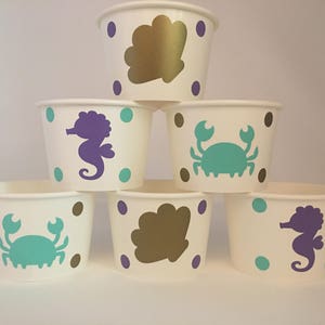 Mermaid Party Snack Cups, Mermaid Birthday Party Snack Cups, Mermaid ...