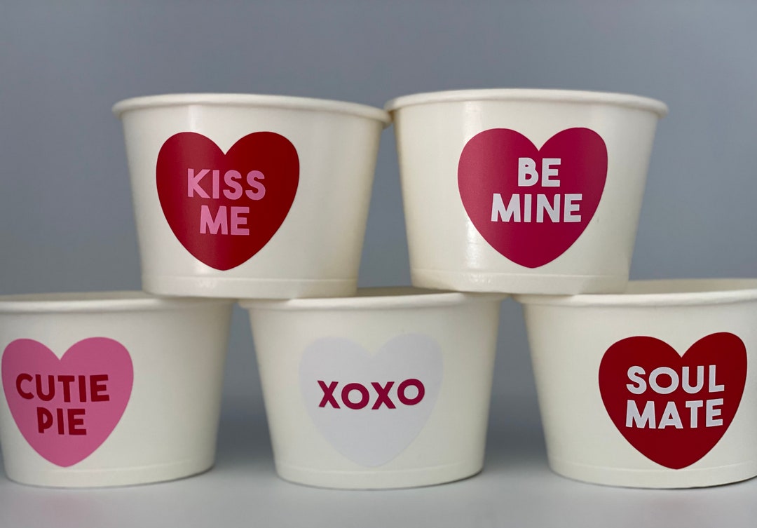 Valentine Party Snack Cups, Valentine Birthday Party Snack Cups ...