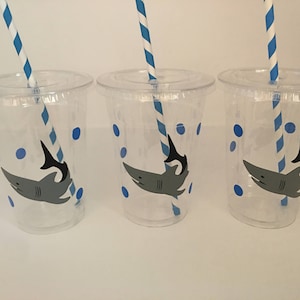 Shark Party Cups, Shark Birthday Party Cups, Ocean Party Cups, Under ...