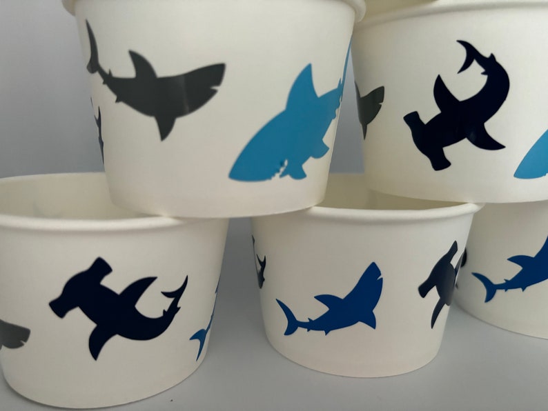 Shark Party Snack Cups, Shark Birthday Party Snack Cups, Shark Baby ...