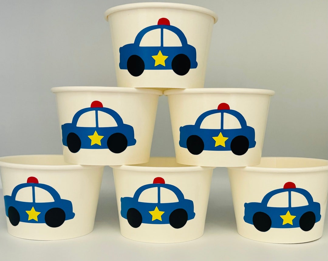 Police Party Cups, Cop Party Cups, Police Birthday Party Cups, Cop ...