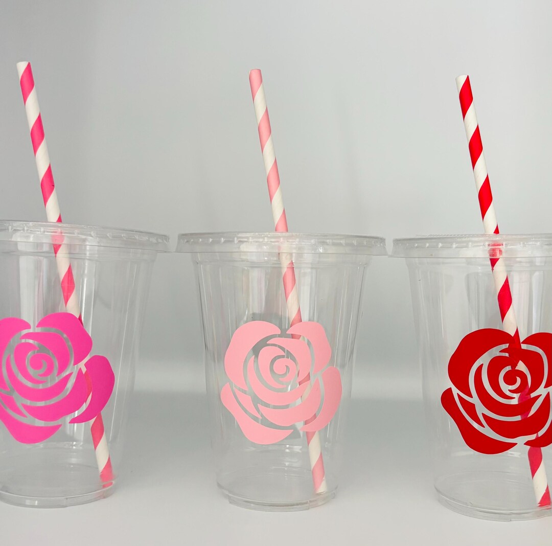 Rose Party Cups, Rose Birthday Party, Floral Bridal Shower, Floral ...