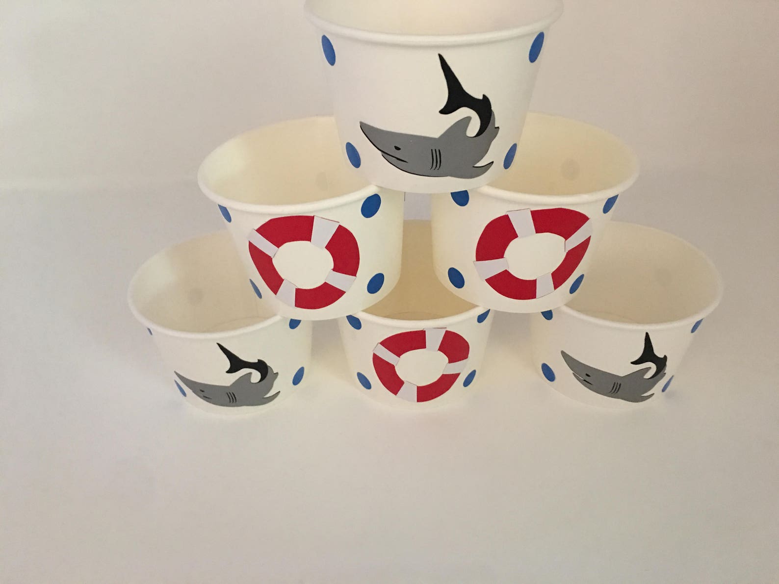 Shark Party Snack Cups Shark Birthday Party Snack Cups Shark | Etsy