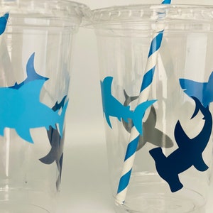 Shark Party Cups, Shark Birthday Party Cups, Ocean Party Cups, Under ...