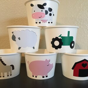 Farm Party Snack Cups Farm Birthday Party Farmers Party | Etsy