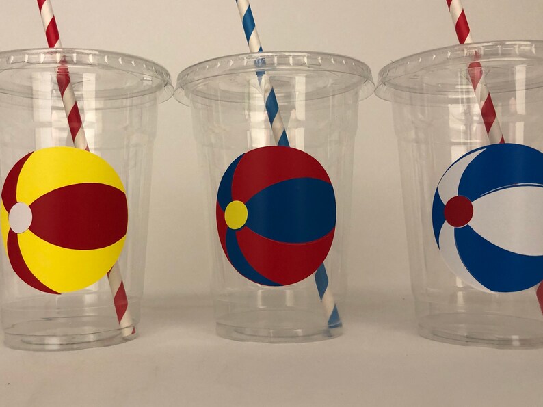 Beach Ball Party Cups Beach Ball Party Favors Beach Birthday - Etsy