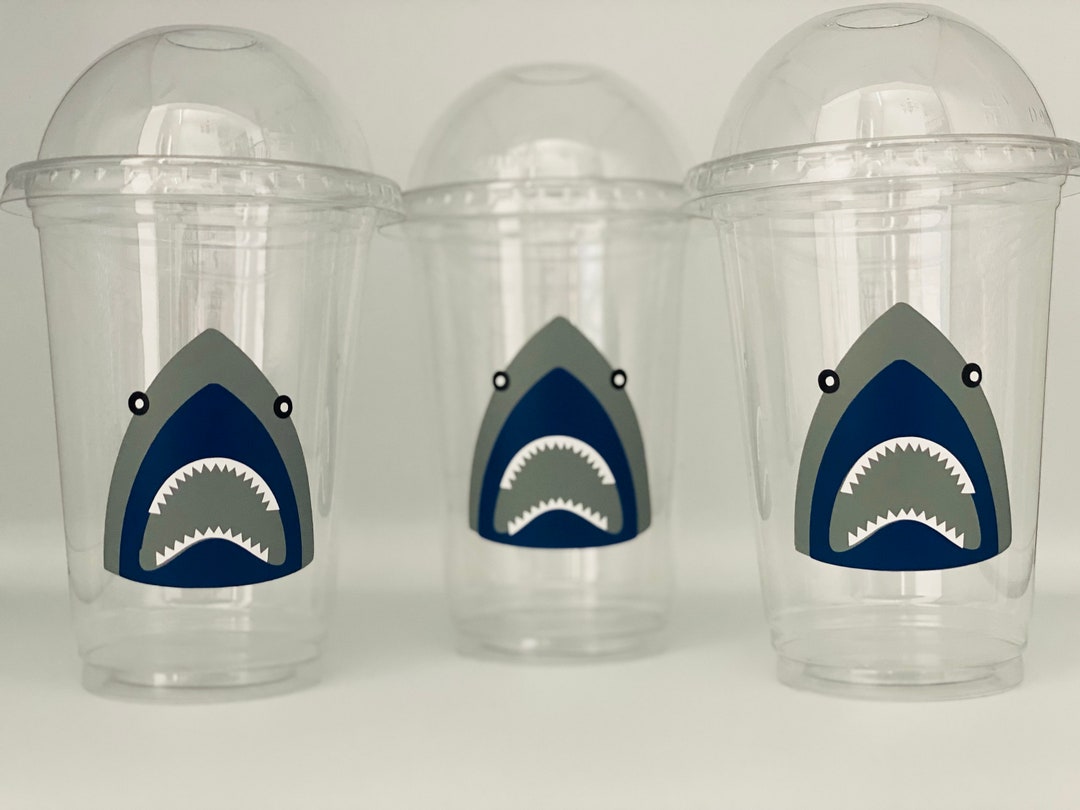 Shark Party Cups, Shark Birthday Party Cups, Shark and Mermaid Party ...