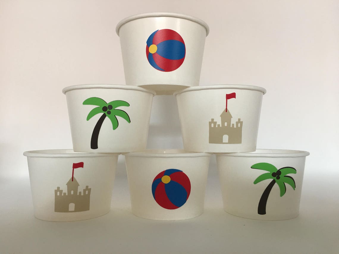 Beach Party Snack Cups Beach Birthday Party Snack Cups Ocean | Etsy