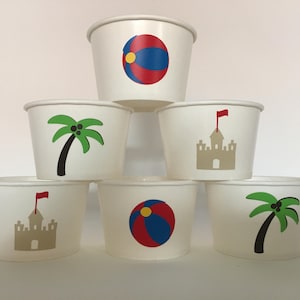 Beach Party Snack Cups, Beach Birthday Party Snack Cups, Ocean Party ...