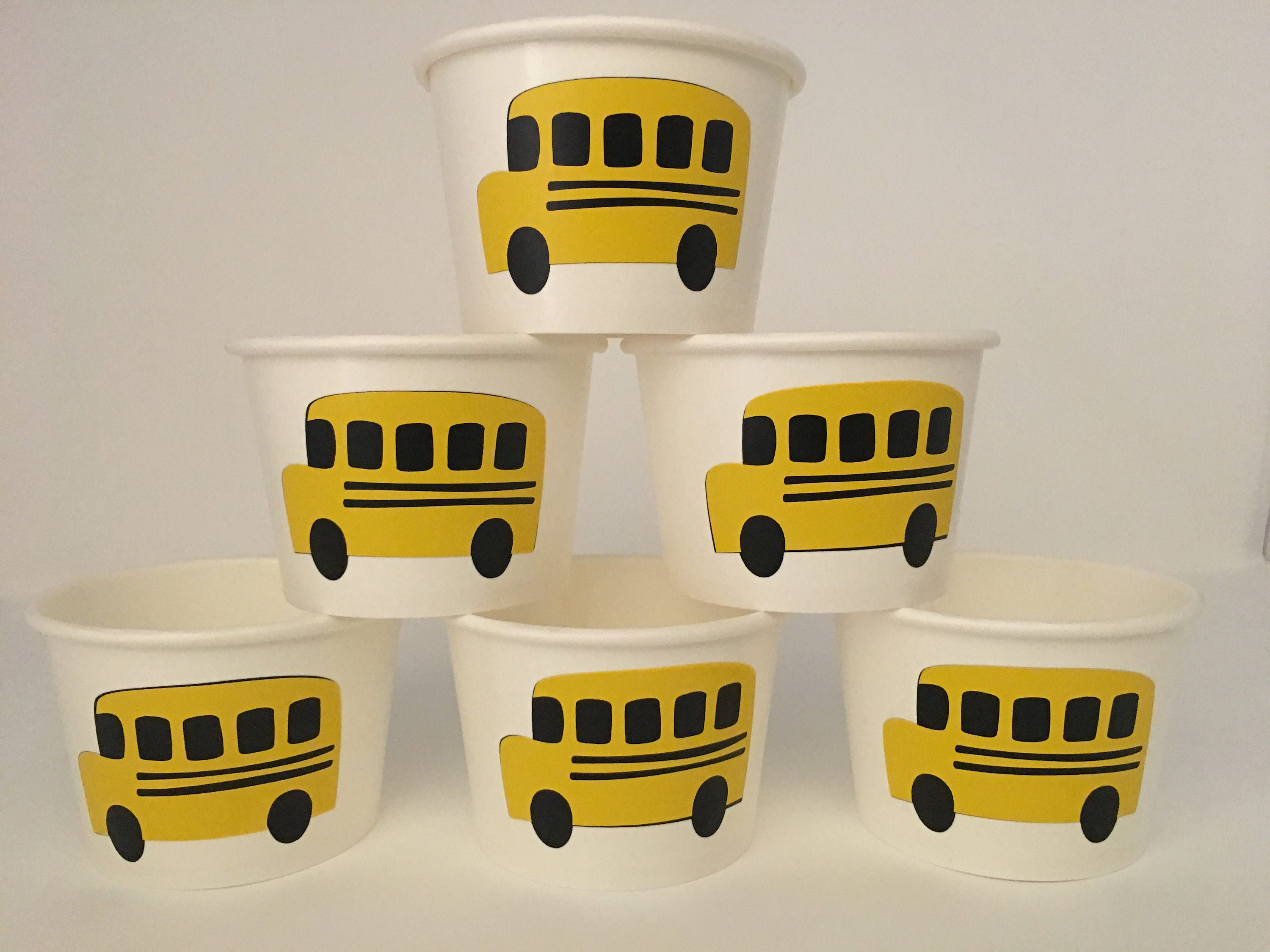 Bus Party Snack Cups Bus Birthday Party Snack Cups School | Etsy