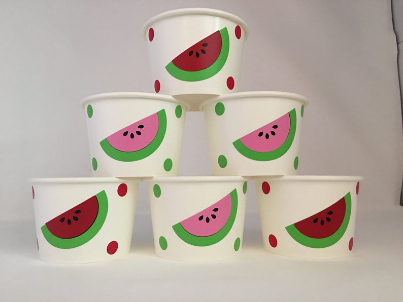 Watermelon Party Snack Cups, Watermelon Birthday Party Snack Cups ...