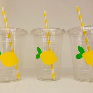 Lemon Party Cups Citrus Cups Lemon Birthday Party Lemon - Etsy