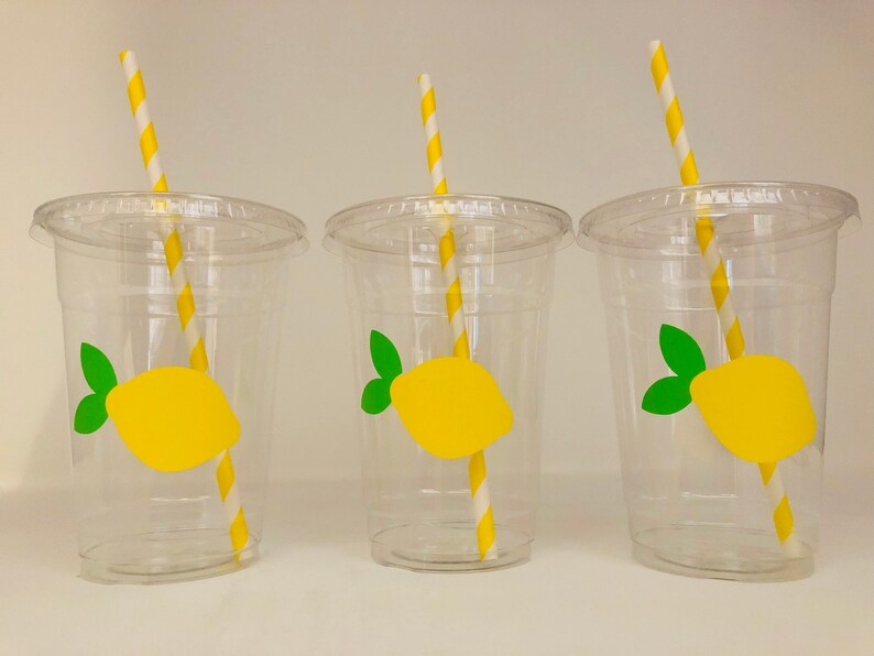 Lemon Party Cups Citrus Cups Lemon Birthday Party Lemon - Etsy