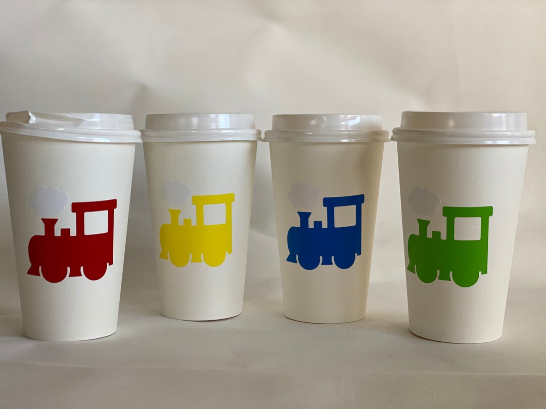 Train Party Hot Chocolate Cups, Train Birthday Party, Train Party ...