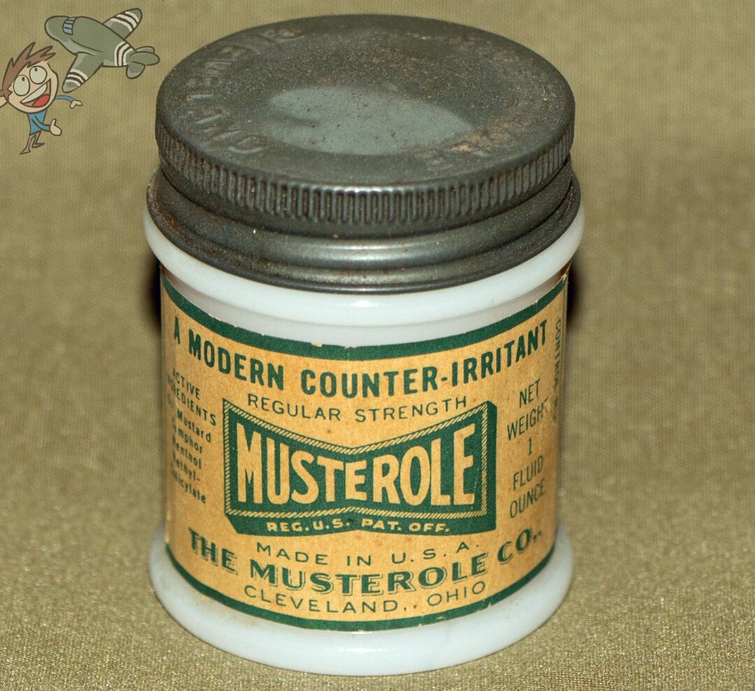 Vintage 1940s Musterole Compound Milk Glass Medicine Jar Small 1 Oz ...