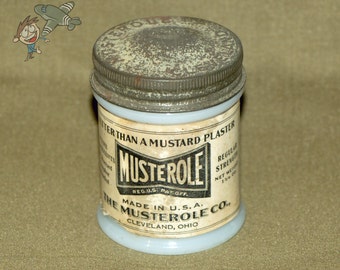 Musterole Compound Milk Glass Medicine Jar 1940s Small 1 Oz Medicine ...