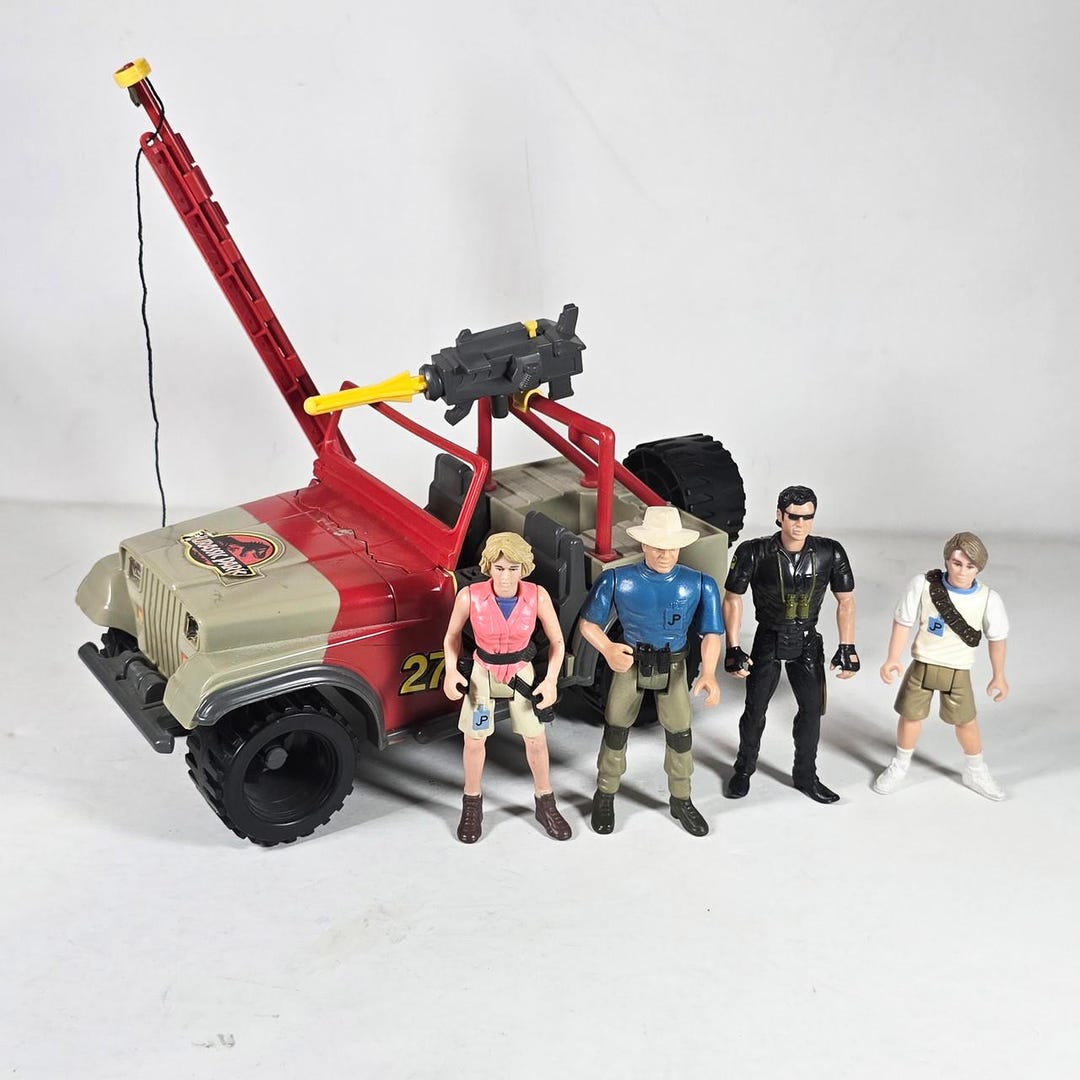 Vintage 1993 Kenner Jurassic Park Bush Devil Tracker Jeep 100% Complete ...