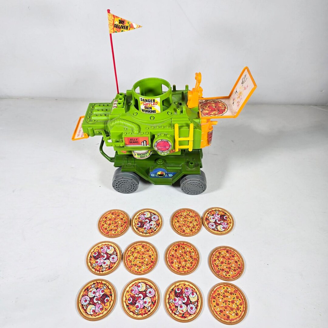 Vintage 1989 TMNT Pizza Thrower Tank Playmates 100% Complete & WORKS ...