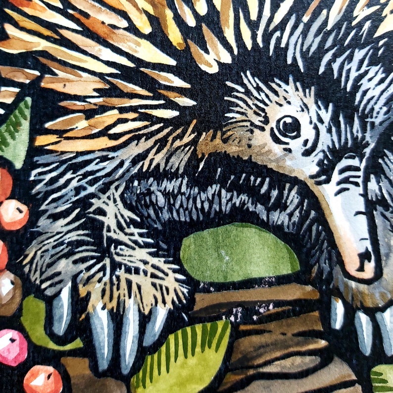 ORIGNAL LINOPRINT LINOCUT Hand Painted Lino Print Australian - Etsy