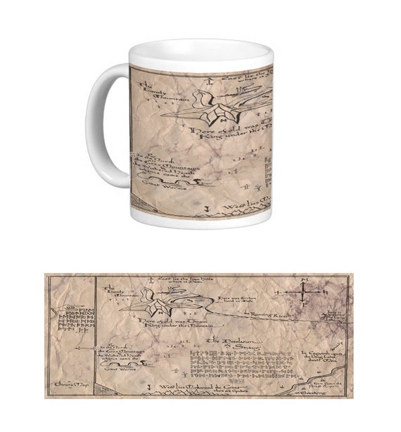 The Hobbit Thror's Map Mug. Tolkien inspired. | Etsy