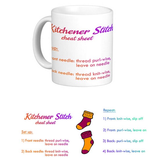 Kitchener Stitch Cheat Sheet Mug. Knitting. Crochet. Crafts. - Etsy Ireland