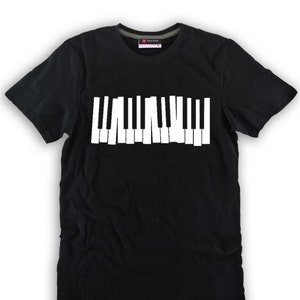 Black T-shirt Print Keyboard Piano Keyboard Music Musician - Etsy