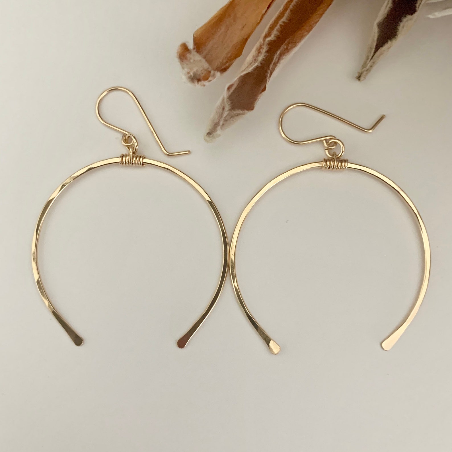 Gold Filled Open Hoop Earrings Dangle Drop Earrings Elegant - Etsy