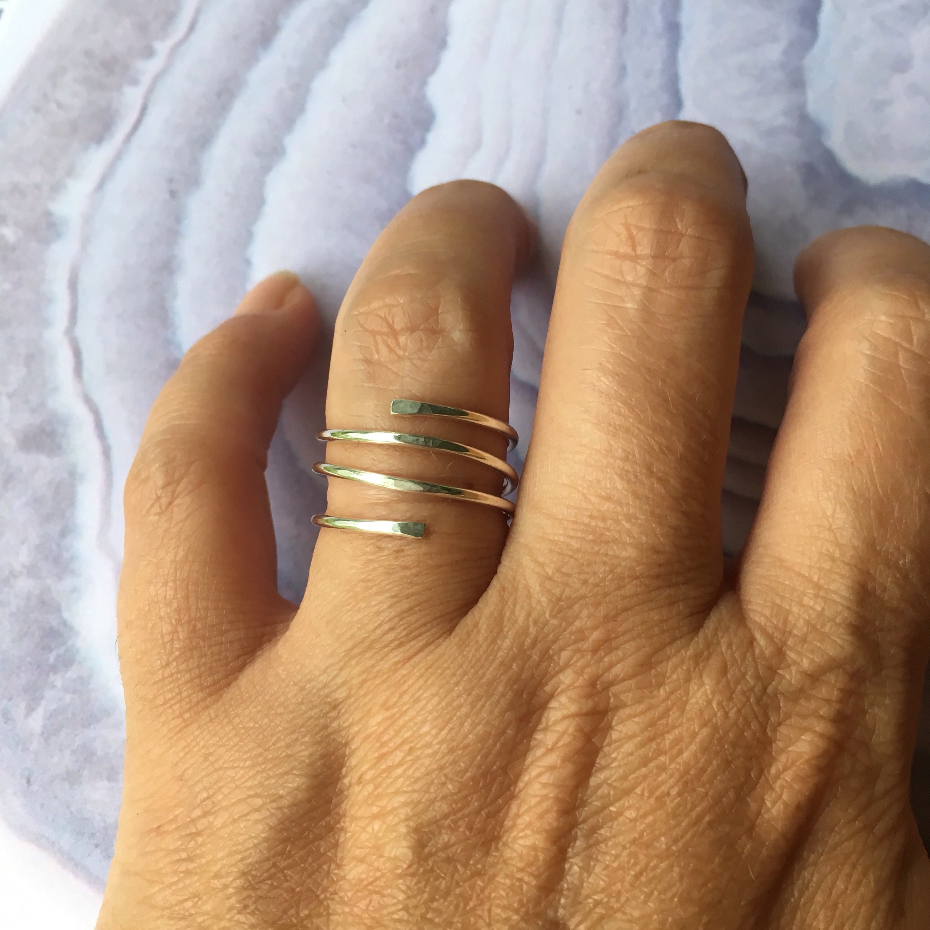 Sterling Silver Spiral Ring for Women, Everyday Stack Ring, Twist ...