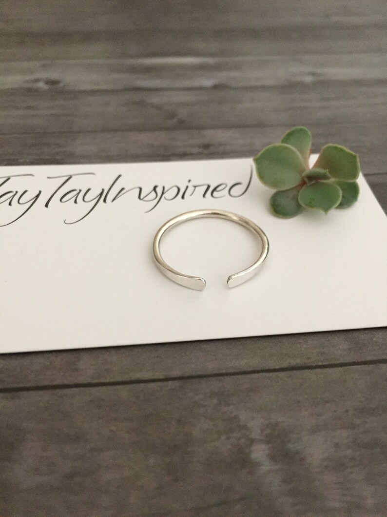 Sterling Silver Ring for Women Hammered Cuff Ring Dainty | Etsy