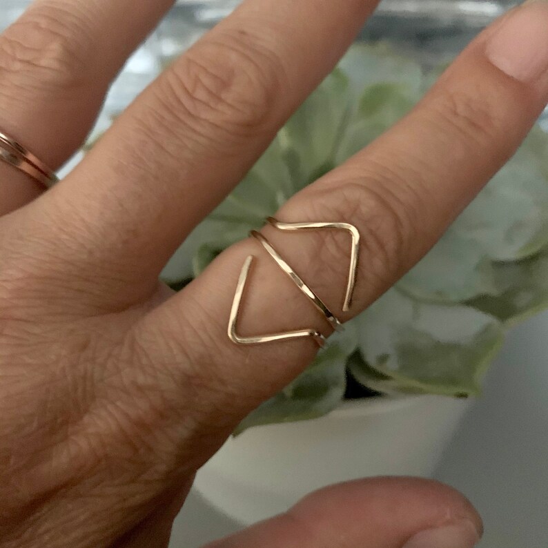 Gold Filled Boho Ring Geometric Wrap Ring Open Ring for | Etsy