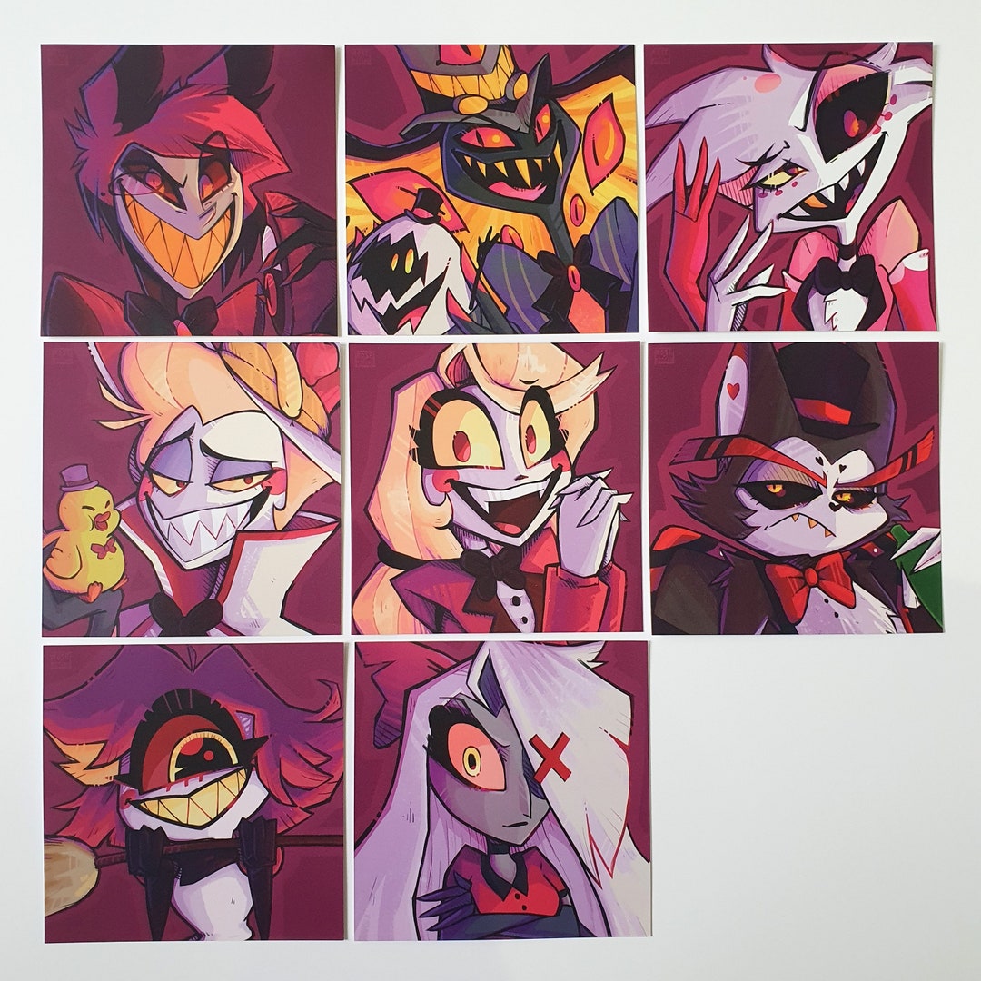 Hazbin Hotel Art Alastor Charlie Lucifer Angel Dust Husk Vaggie Nifty ...
