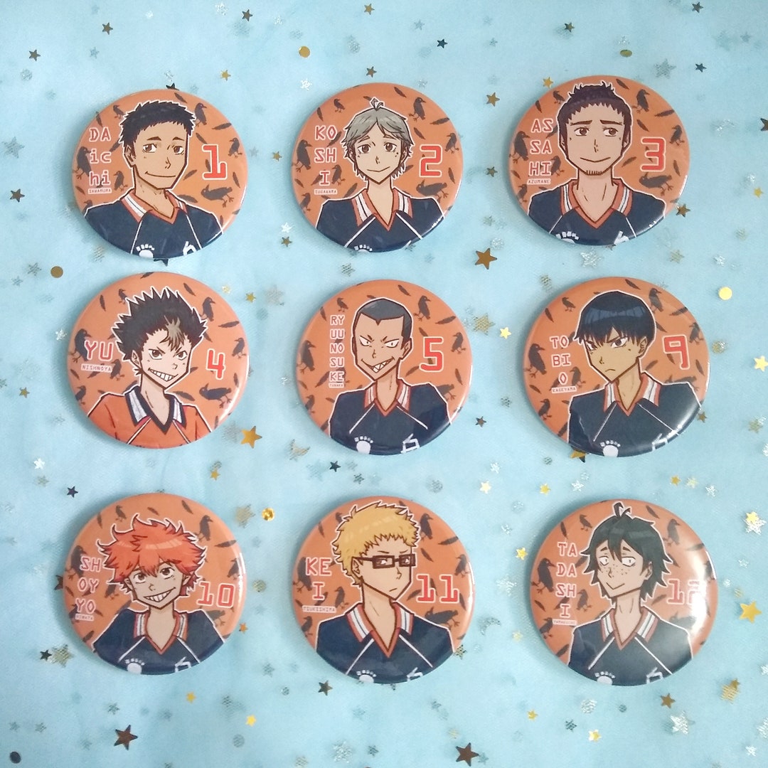Haikyuu!! Karasuno Team Badges 58mm Large Badges - Etsy UK