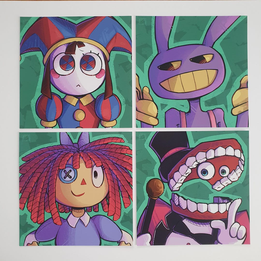 The Amazing Digital Circus Pomni Jax Ragatha Caine 120mm X 120mm Square ...