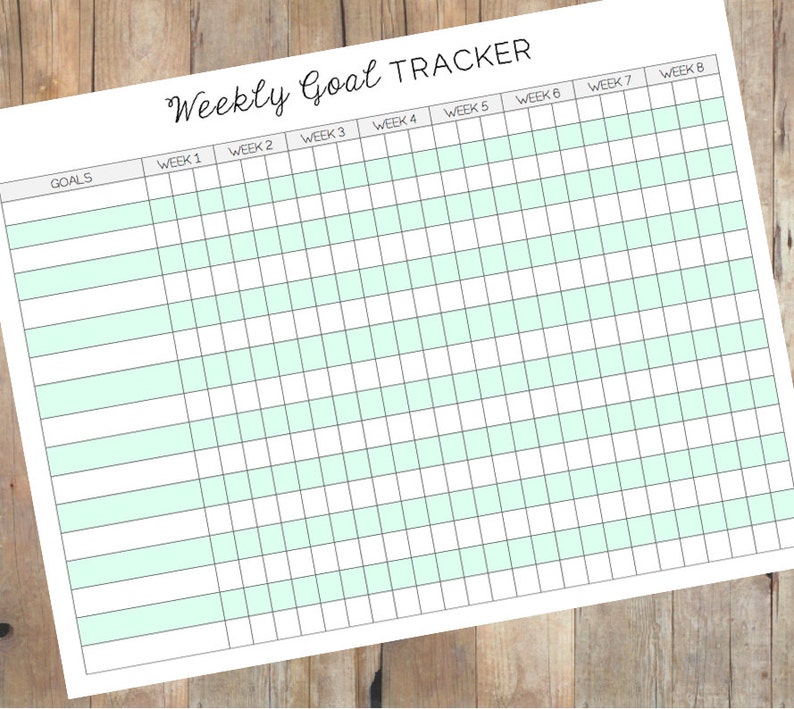 Weekly Goal Tracker | Etsy